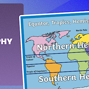 Equator and Hemisphere Map | Twinkl Display Poster