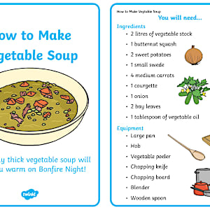 Vegetable Soup Recipe Cards