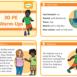 30 Fun Warm-Up Ideas & Games for Kids - PE Cards