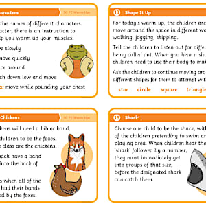 30 Fun Warm Up Ideas Games For Kids Pe Cards