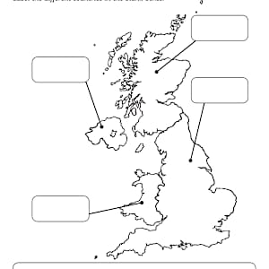 Parts of UK Labelling Map | Twinkl Resources