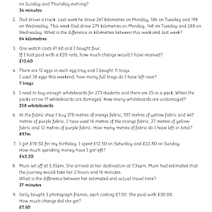 Two-step Maths Word Problems Worksheet PDF│KS2