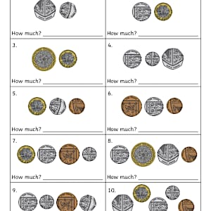 Counting Mixed Coins Worksheets