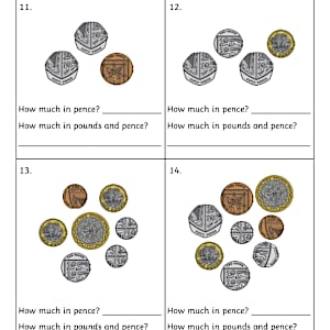 Counting Mixed Coins Worksheets
