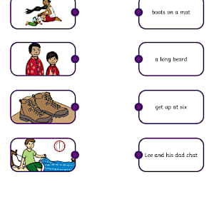 Phase 3 Pictures and Captions Matching Worksheets | Twinkl
