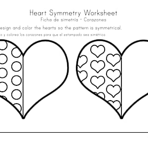 Printable Heart Symmetry Worksheet for Kids | Twinkl USA
