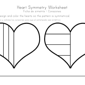 Printable Heart Symmetry Worksheet for Kids | Twinkl USA