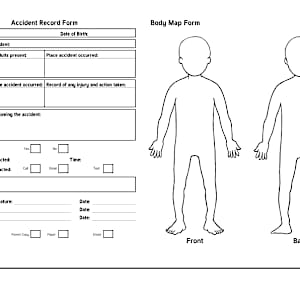 Child Accident Record & Body Map Template | Twinkl