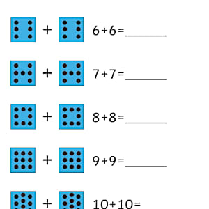 Doubles to 20 Worksheets - Math Resource - Twinkl