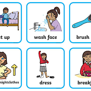 Getting Ready For School - Visual Timetable for Girls