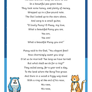 The Owl and the Pussy-Cat Poem | Poem Sheet | Twinkl