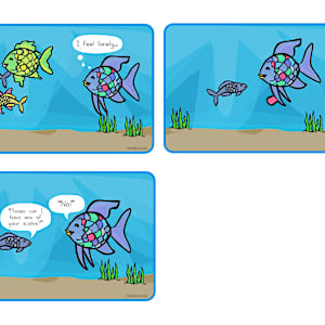 Story Sequencing 4 per A4 to Support Teaching on The Rainbow Fish