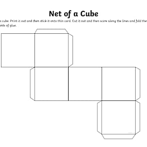3D Cube Net Template - Square Box Template | Twinkl