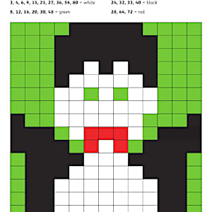 Halloween Multiplication Mosaics Worksheets | Twinkl