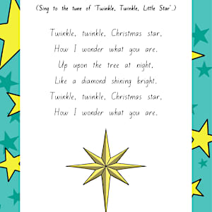 Twinkle, Twinkle, Christmas Star - Lyrics Sheet | Teaching