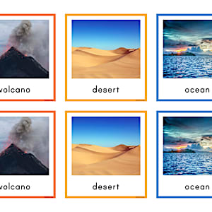 Landforms Matching Card Game for 1st-2nd Grade