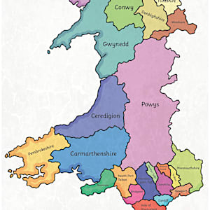 Welsh Map Display Poster - Wales Poster for Kids - Twinkl