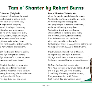 Tam o' Shanter Poem by Robert Burns - English Translation