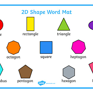 2D Shape Names Word Mat - Primary Resources