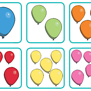 Balloon Match Game | Balloon Themed 1 to 10 Number Activity