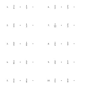KS2 Multiplying Fractions Worksheet – Practice Questions