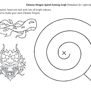 Chinese Dragon Spiral Cutting Craft Activity