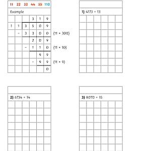 Bus Stop Division Worksheet | Divide 4 Digits by 2 Digits