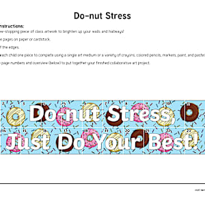 FREE Do-nut Stress Motivational Banner Collaborative Art Pack