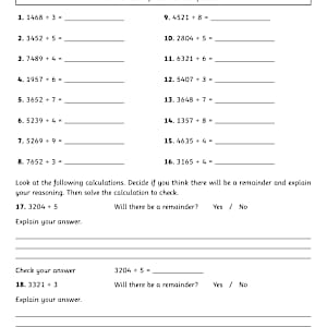 Bus Stop Method Formal Division of 4 Digit Numbers with Remainders ...