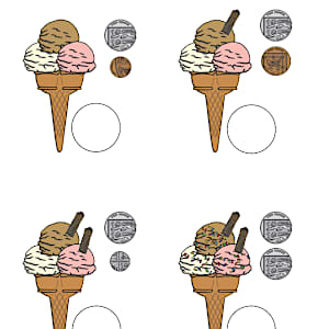 Ice Cream Addition Coin Worksheets - Twinkl