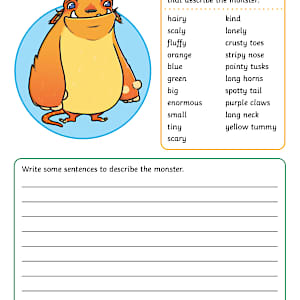Describe the Monster Worksheet | KS1 English