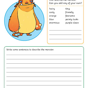 Describe the Monster Worksheet | KS1 English