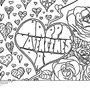 Valentine's Day Mindfulness Colouring Sheets | Twinkl