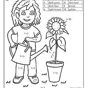 Times Tables Colour by Number Worksheets