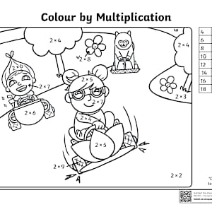Times Tables Colour by Number Worksheets