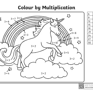 Times Tables Colour by Number Worksheets