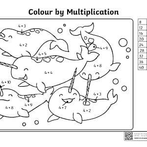 Times Tables Colour by Number Worksheets