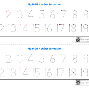 Number Formation Tracing Strips 0-20 | Handwriting Numbers