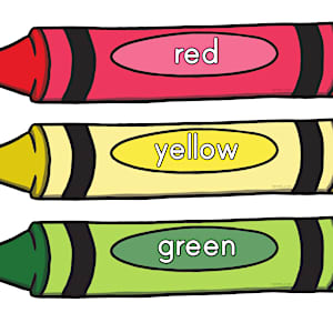 Color Words on Crayons Cutouts