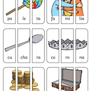 Rompecabezas: Palabras con 3 sílabas