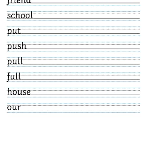 Year 1 Common Exception Words Handwriting Worksheets