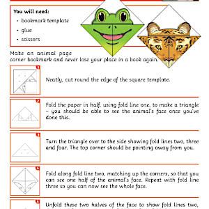 Origami Animal Bookmarks | Corner Bookmarks | Twinkl