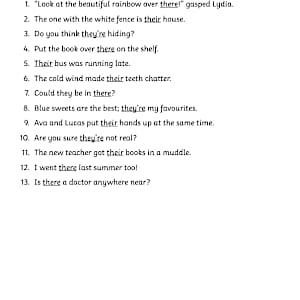 There Their and They're Homophones Practice Worksheet - Twinkl