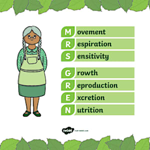 Characteristics of Living Things Mrs. Gren Acronym Poster