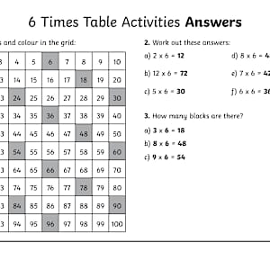 6 x Tables: KS2 Worksheet Activity - Primary Resources