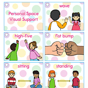 Personal Space Visual Support Lanyard Cards