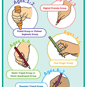 Stages of Pencil Grip Display Poster