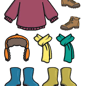 Winter Clothes Cutting Skills Activity