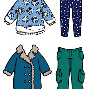 Winter Clothes Cutting Skills Activity