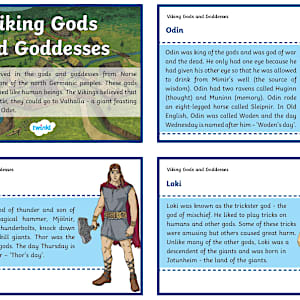 Viking Gods and Goddesses Fact Cards | Viking Gods for Kids